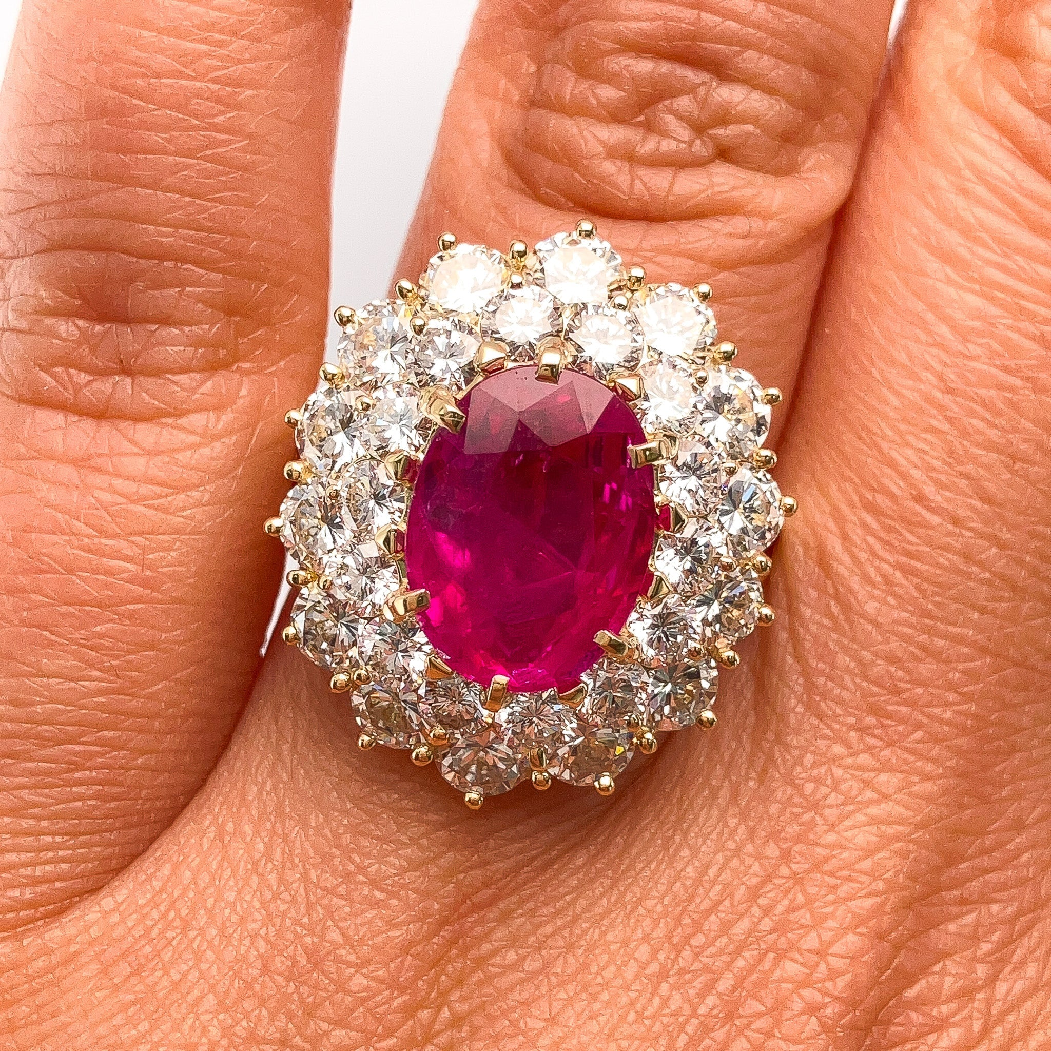 4.26ct Gubelin Certified Ruby & Diamond Ring by Fred of Paris, 18k ...